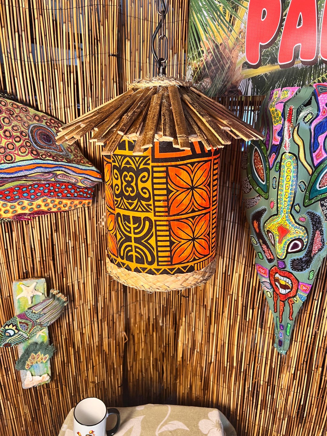 Hanging Tiki Hut Lamp - Bar, Tiki Bar or Tropical - Etsy