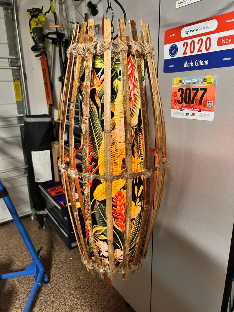 Hanging Tiki Bar Fish Trap Style Lamp, Tiki Bar, Tropical, Exotic Decor ...