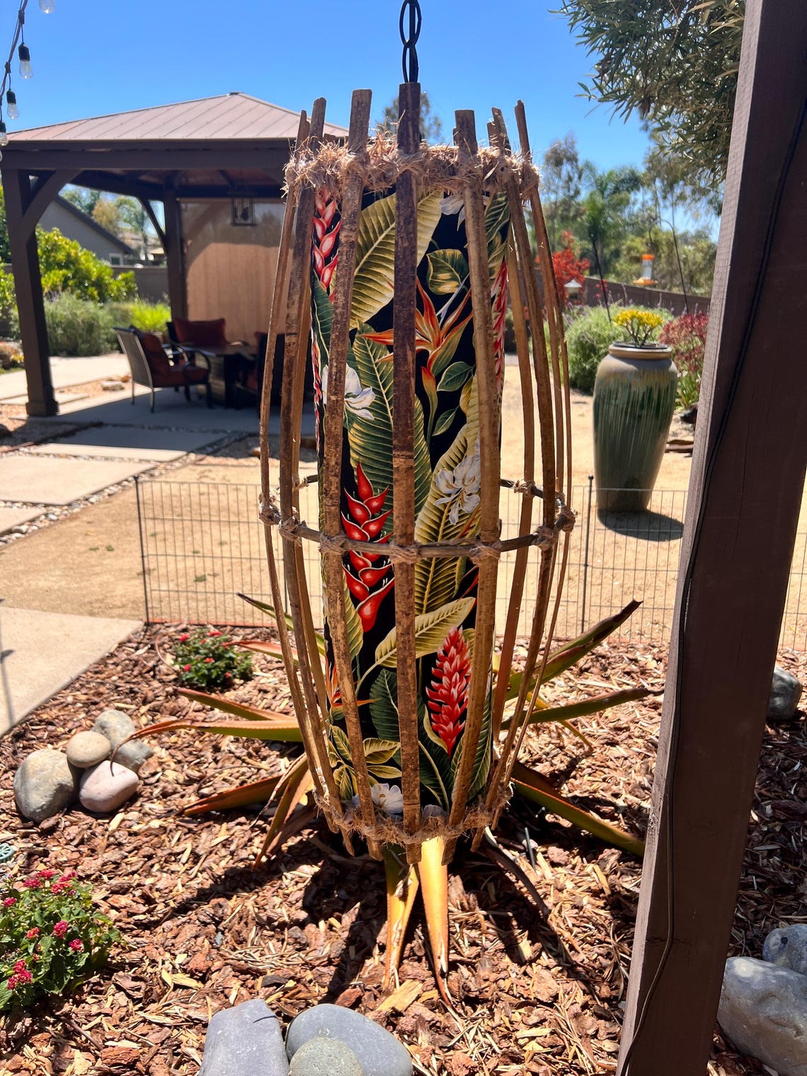 Hanging Tiki Bar Fish Trap Style Lamp, Tiki Bar, Tropical, Exotic Decor ...