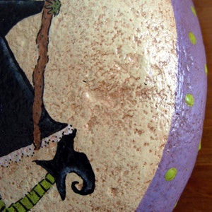 Handpainted Whimsical Witch With Pumpkin, Happy Fall Witch, Halloween ...