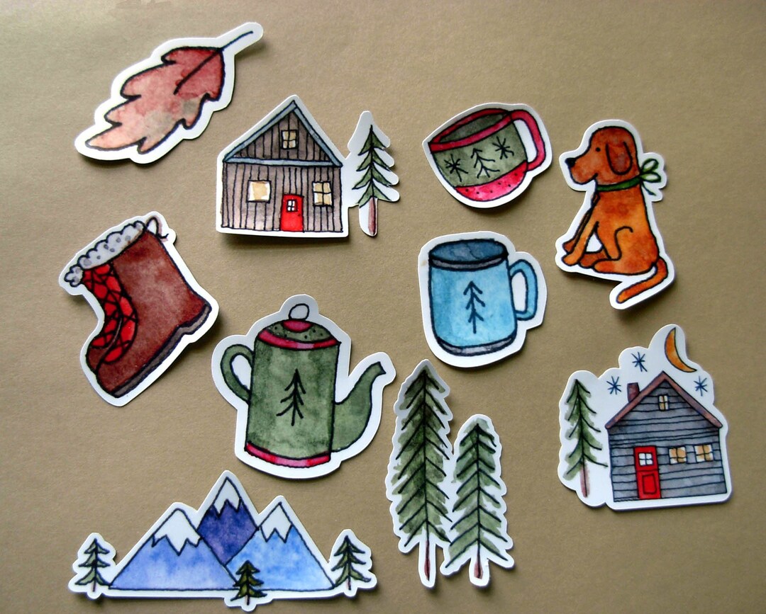 Camping Stickers,gloss Outdoor Stickers,outdoor Theme,cabin Life ...