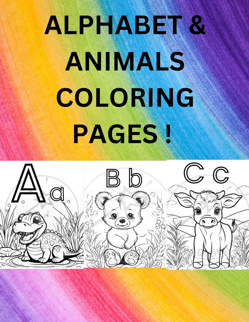 Alphabet & Animals Coloring Pages Abc Coloring Activity Coloring Pages ...