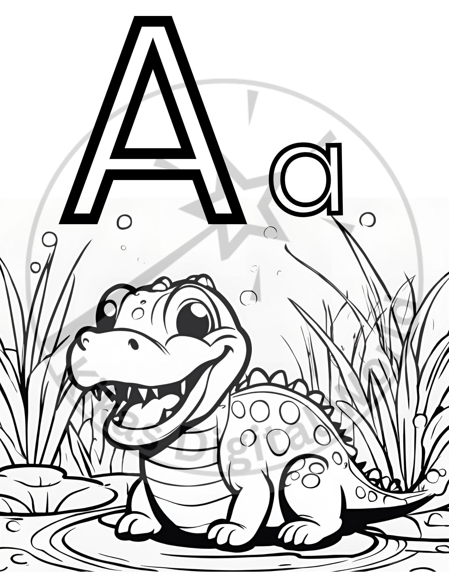 Alphabet & Animals Coloring Pages Abc Coloring Activity Coloring Pages ...