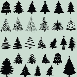 Christmas Tree SVG Bundle: Forest Silhouette Designs (digital Download ...