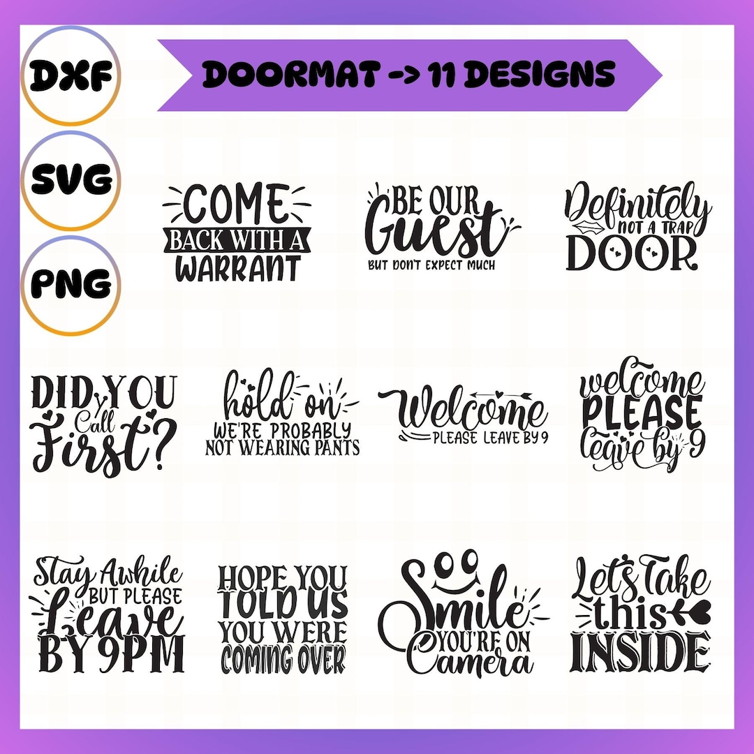 Funny Doormat Sayings SVG Bundle: Welcome Mat Designs (digital Download ...