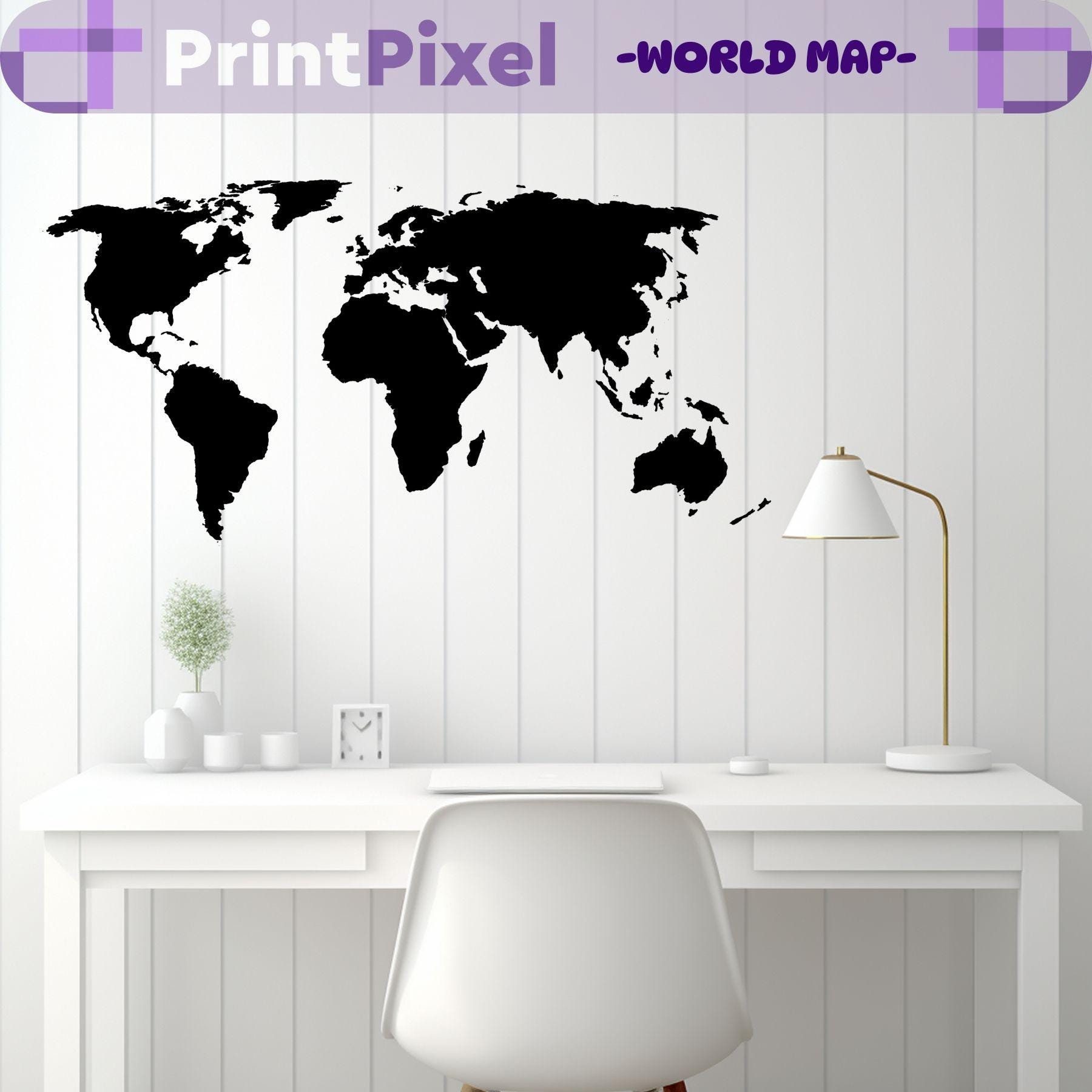World Map Svg, World Map Clipart, World Map SVG Laser Cut Vector File ...