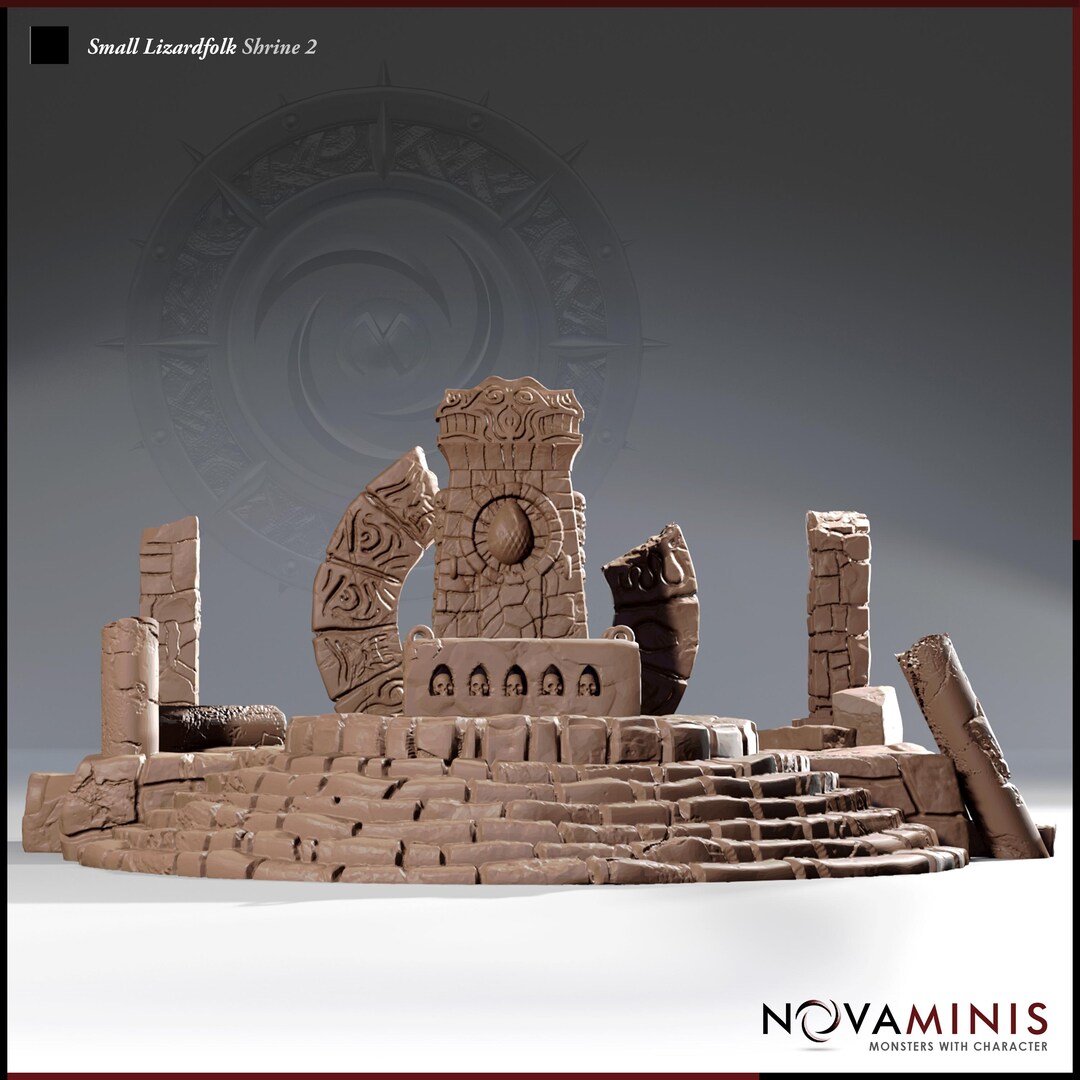 Small Lizardfolk Shrine at 28mm Scale by Novaminis for Table Top Rpgs ...