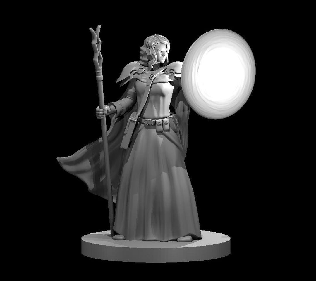 Human Female Abjurer Wizard W Shield Spell at 32mm Scale by MZ4250 for ...