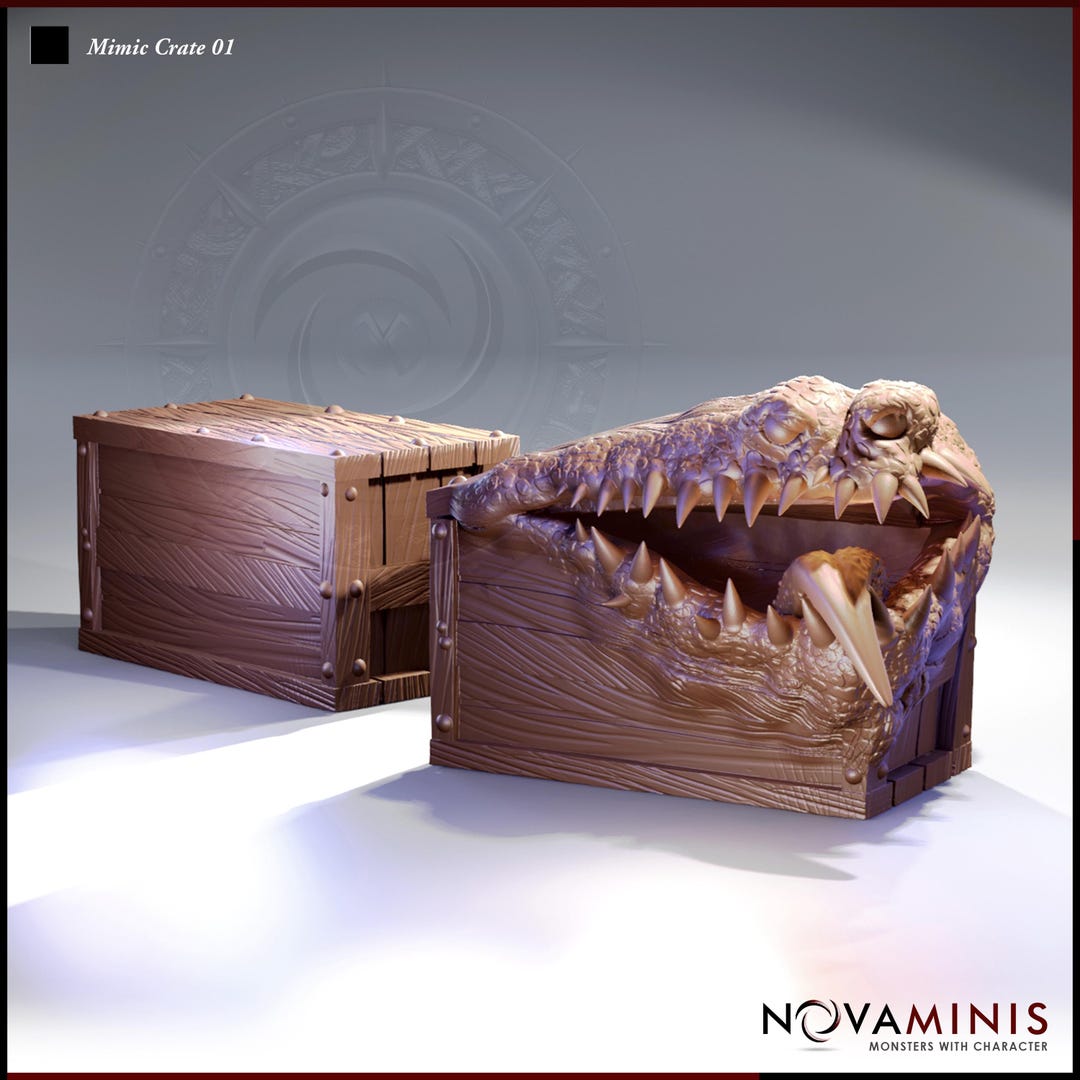 Mimic Crate two Models for D&D 5e and Pathfinder Crafted by Novaminis ...