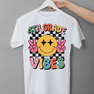 Fourth Grade Vibes PNG: Back to School Smile Face Design (digital ...