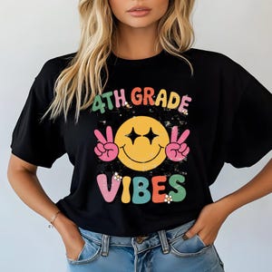 Fourth Grade Vibes PNG: Back to School Smile Face Design (digital ...