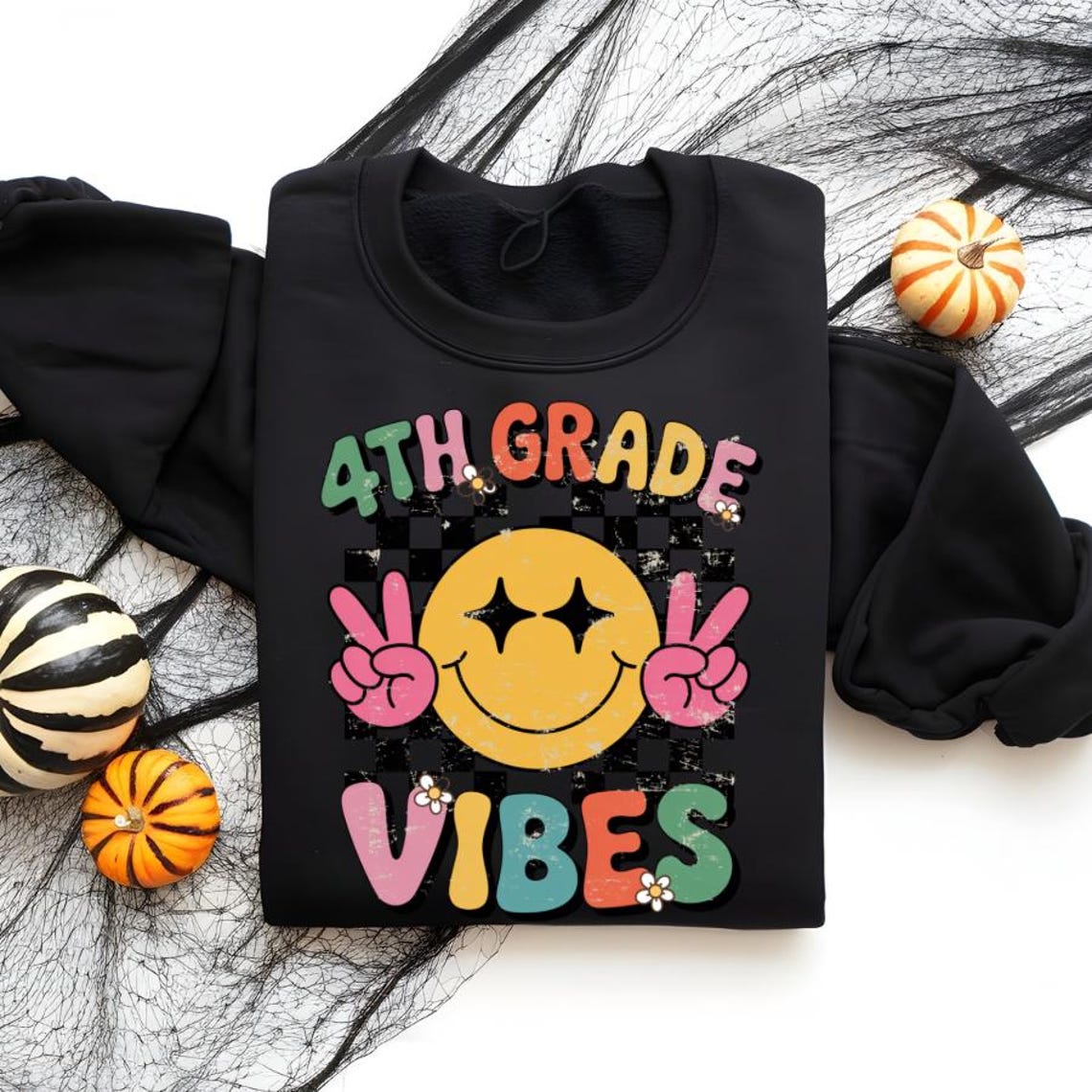 Fourth Grade Vibes PNG: Back to School Smile Face Design (digital ...