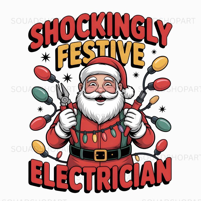 Electrician Santa Shirt - Etsy UK