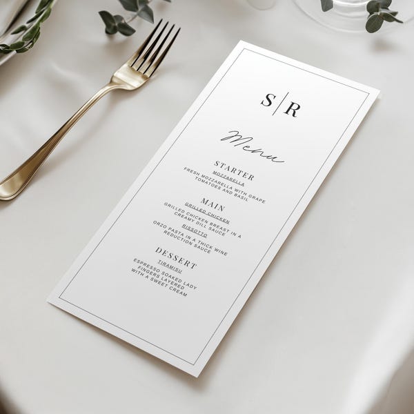 Monogram Menu - Etsy