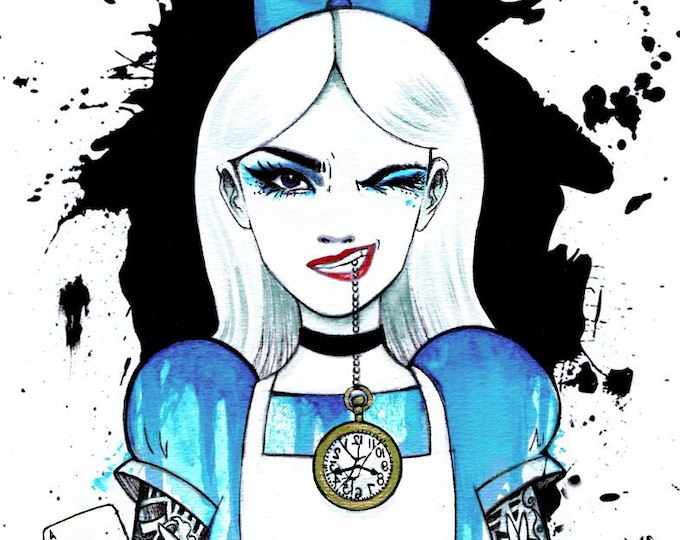 Alice Got Inked: Punk Rock Wonderland Fine Art Print 11x14 by - Etsy