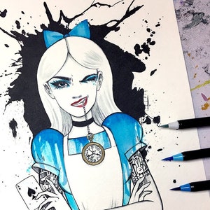 Alice Got Inked: Punk Rock Wonderland Fine Art Print 11x14 by Leilani ...