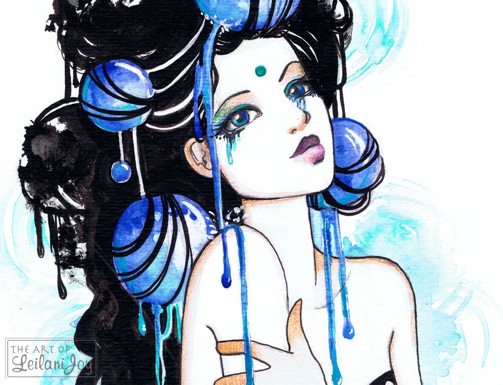 SALE: Sashi the Water Goddess Nymph Girl 11x14 Fine Art Print | Etsy