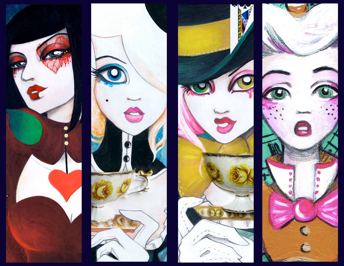 4x6 Alice Mini Print Set of 4 Alice in Wonderland Girls | Etsy