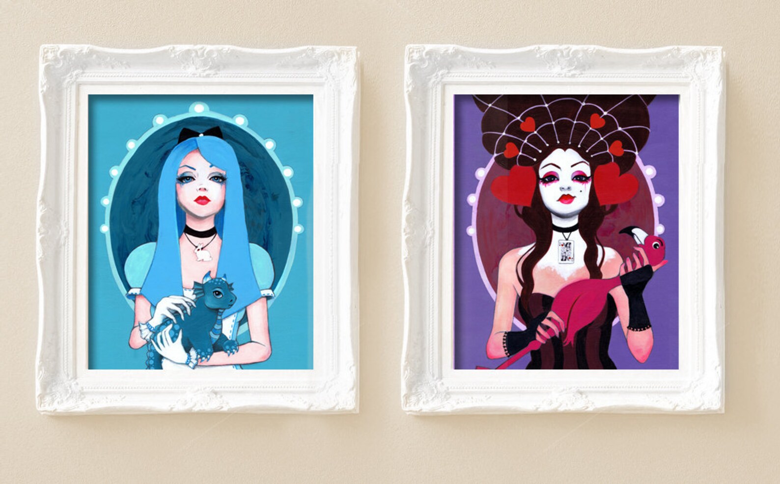 11x14 Print Set of 2 Alice Wore Blue and the Queen Wore Red - Etsy