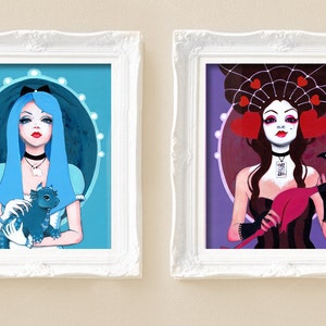 11x14 Print Set of 2 Alice Wore Blue and the Queen Wore Red - Etsy