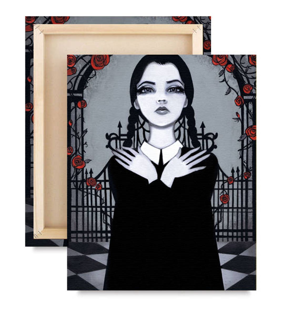 LIMTED EDITION Wednesday Addams Canvas Reproduction Print 2 of 25 - Etsy