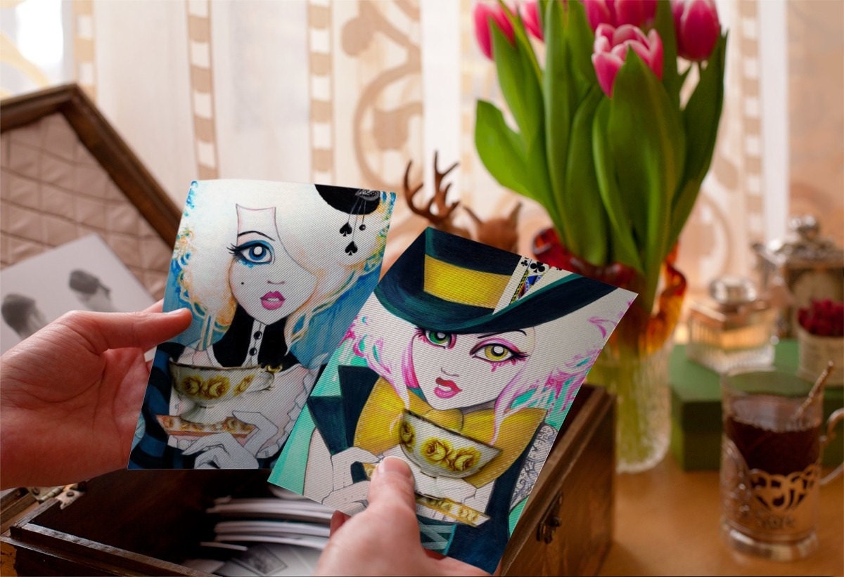 4x6 Alice Mini Print Set of 4 Alice in Wonderland Girls - Etsy