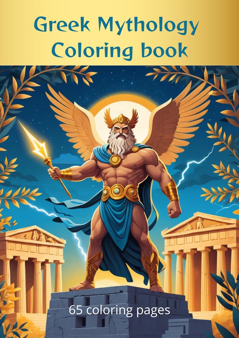 Greek Mythology Digital Coloring Book for Kids – 65 Printable Pages ...
