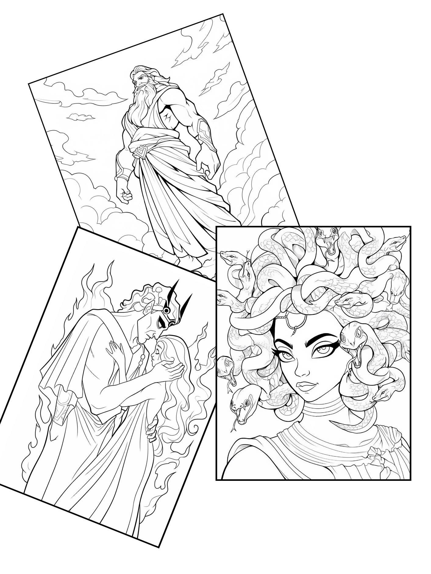 Greek Mythology Digital Coloring Book for Kids – 65 Printable Pages ...