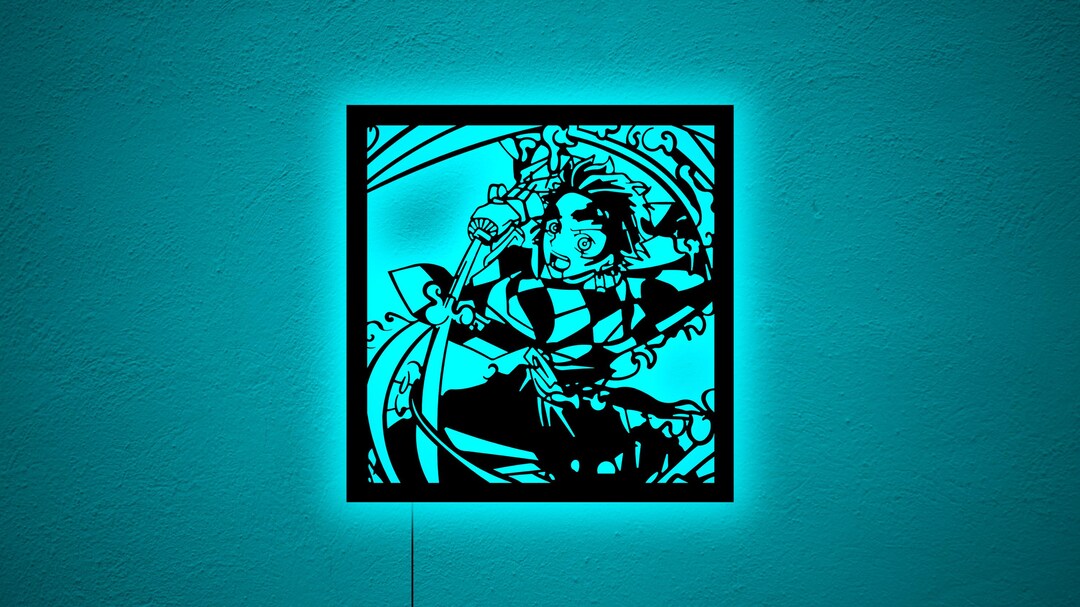 Anime Lighted Wall Decor, Anime and Manga Wall Hanging, Anime Wall Sign ...