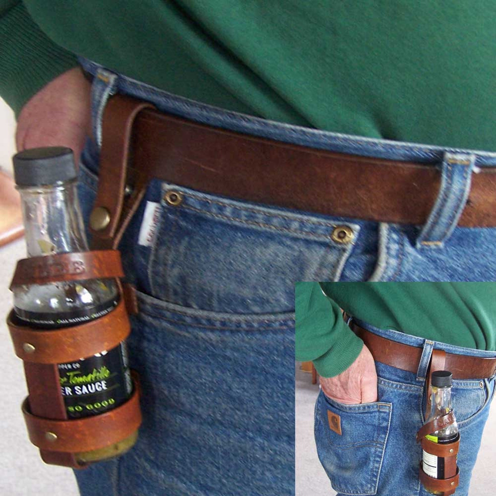 Custom Hot Sauce Holster Leather 3rd Anniv Father's Day | Etsy