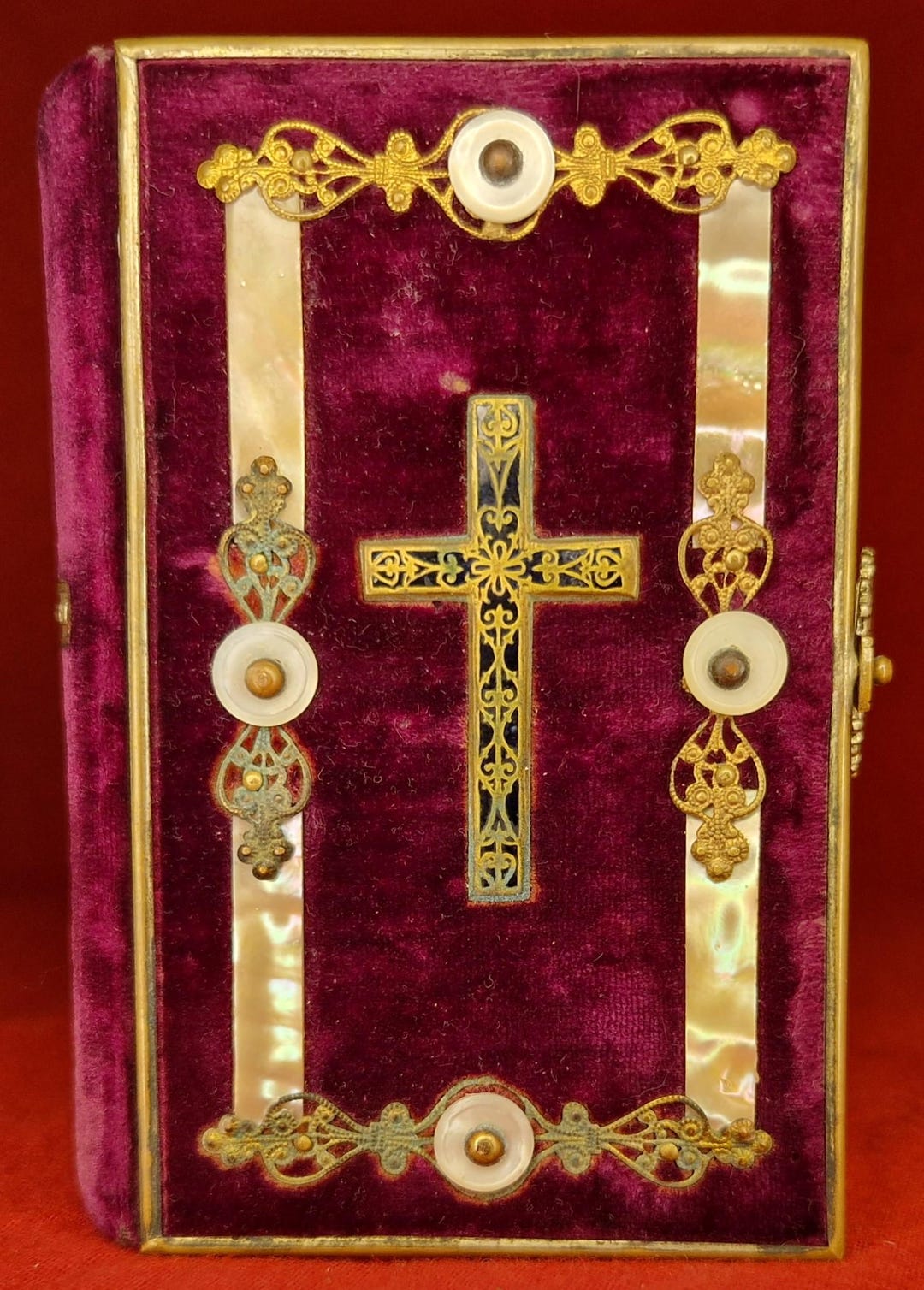 Antique Prayer Book “praise the Lord” Circa 1885 – Velvet Cover With ...