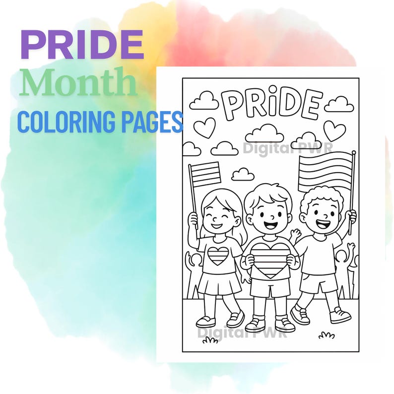 Pride Month Coloring Page for Adults & Kids - LGBTQ+ Rainbow Printable ...