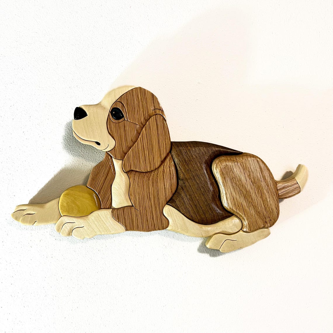 Beagle | Beagle With Ball | Dog With Ball | Intarsia Scroll Saw Art ...