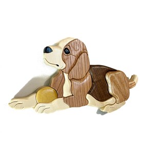 Beagle | Beagle With Ball | Dog With Ball | Intarsia Scroll Saw Art ...