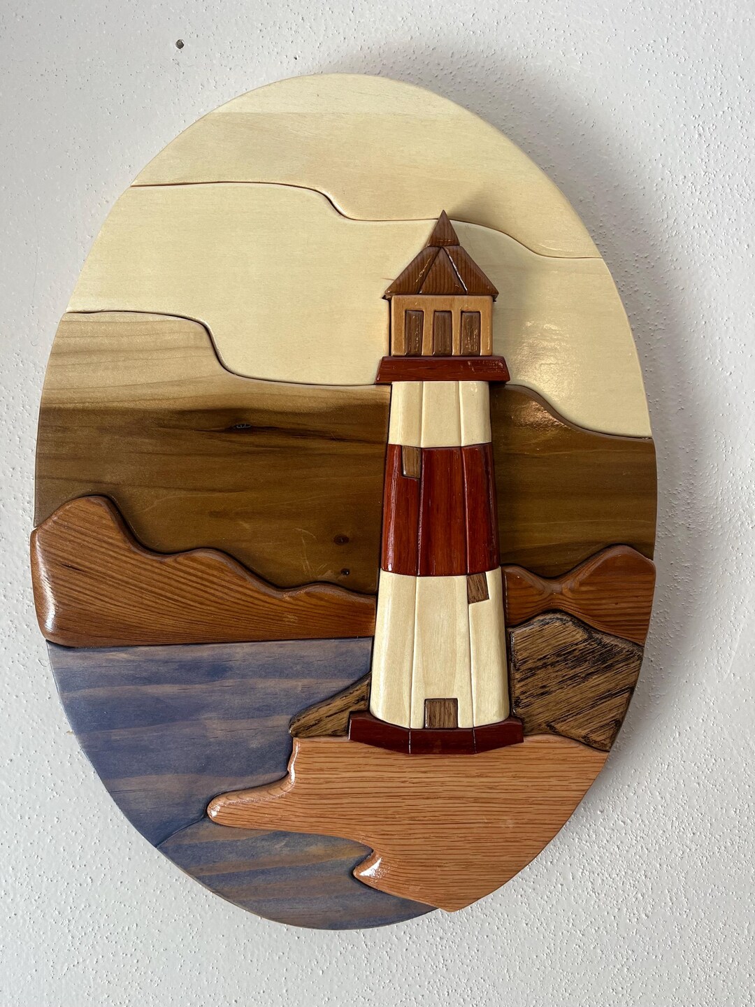 Lighthouse | Handcrafted | Wood Decor | Wood Lighthouse | Lighthouse ...