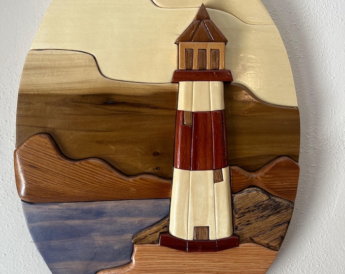Lighthouse | Handcrafted | Wood Decor | Wood Lighthouse | Lighthouse ...