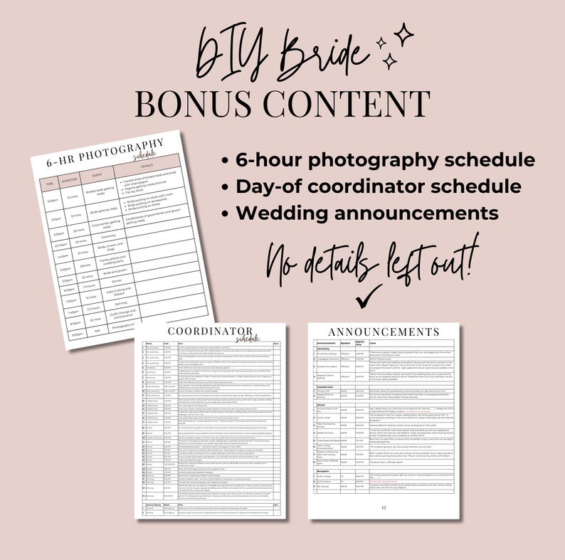 DIY Wedding Day Binder Template, Digital, Instant Download Template ...