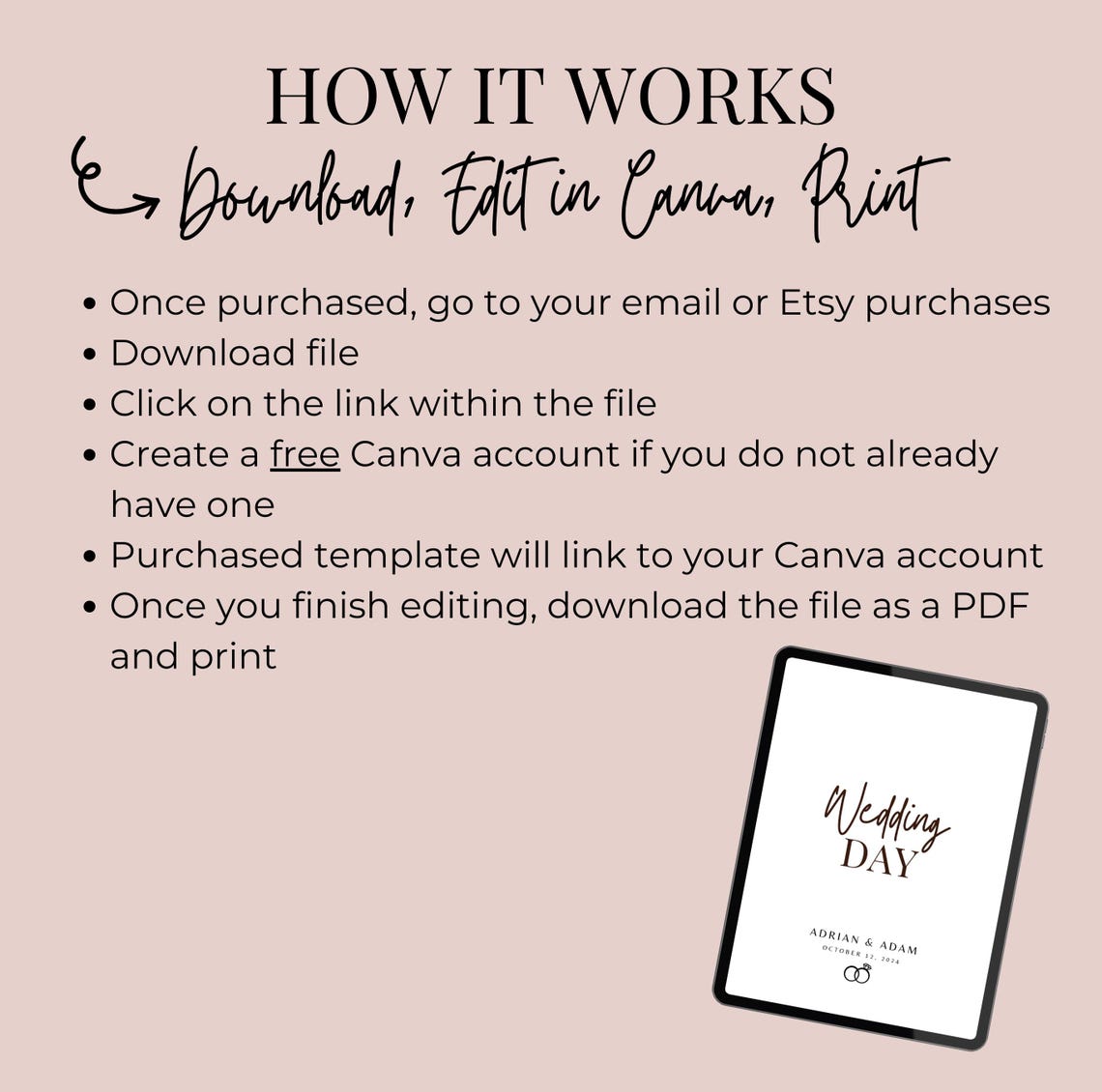 DIY Wedding Day Binder Template, Digital, Instant Download Template ...