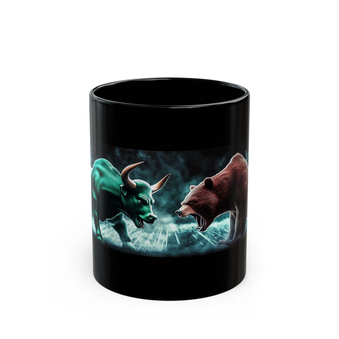 Bull and Bear Stock Market Mug Custom Trader Mug for Dad Investor Gift ...