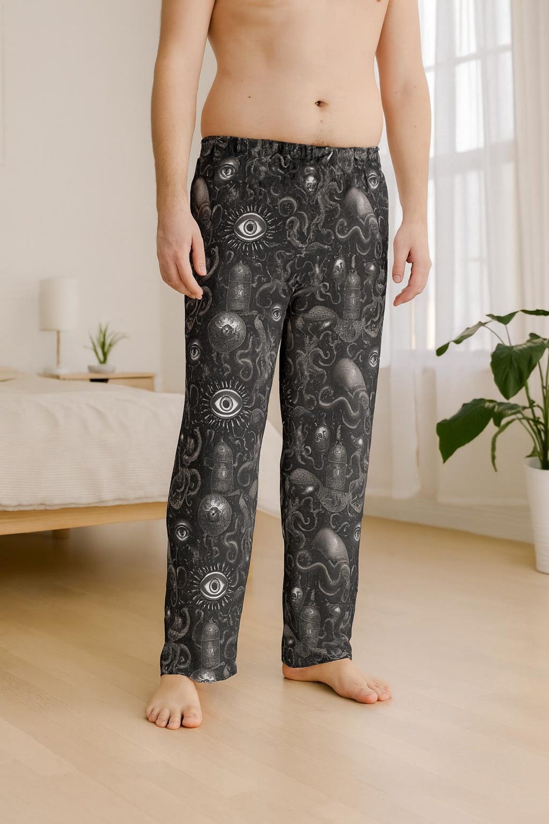 Mystical Sleep Pants, Gothic Pajama Bottoms With Occult Eye & Tentacle ...