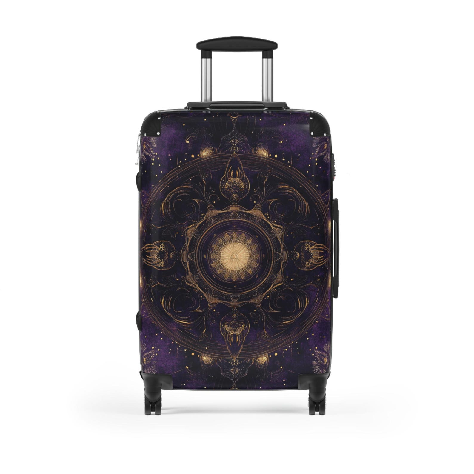 Purple Cosmic Suitcase: Fantasy Travel Carry-on With Gold Pattern - Etsy