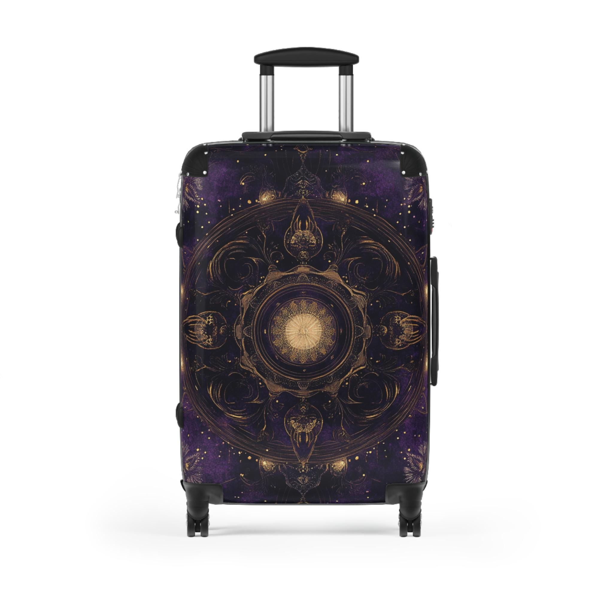 Purple Cosmic Suitcase: Fantasy Travel Carry-on With Gold Pattern - Etsy