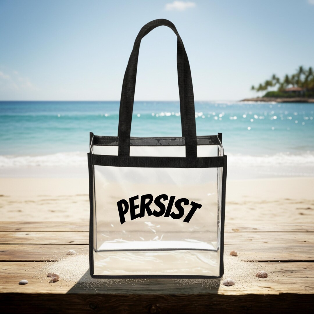 PERSIST Clear Tote Bag | Words With Weight Bag | Minimalist Statement ...
