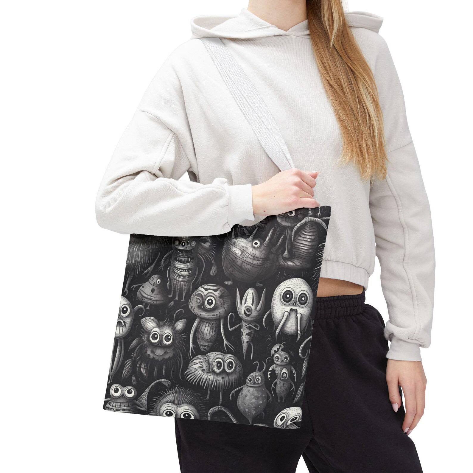 Creepy Creature Fantasy Tote Bag, Eco-friendly Shopper, Stylish Grocery ...