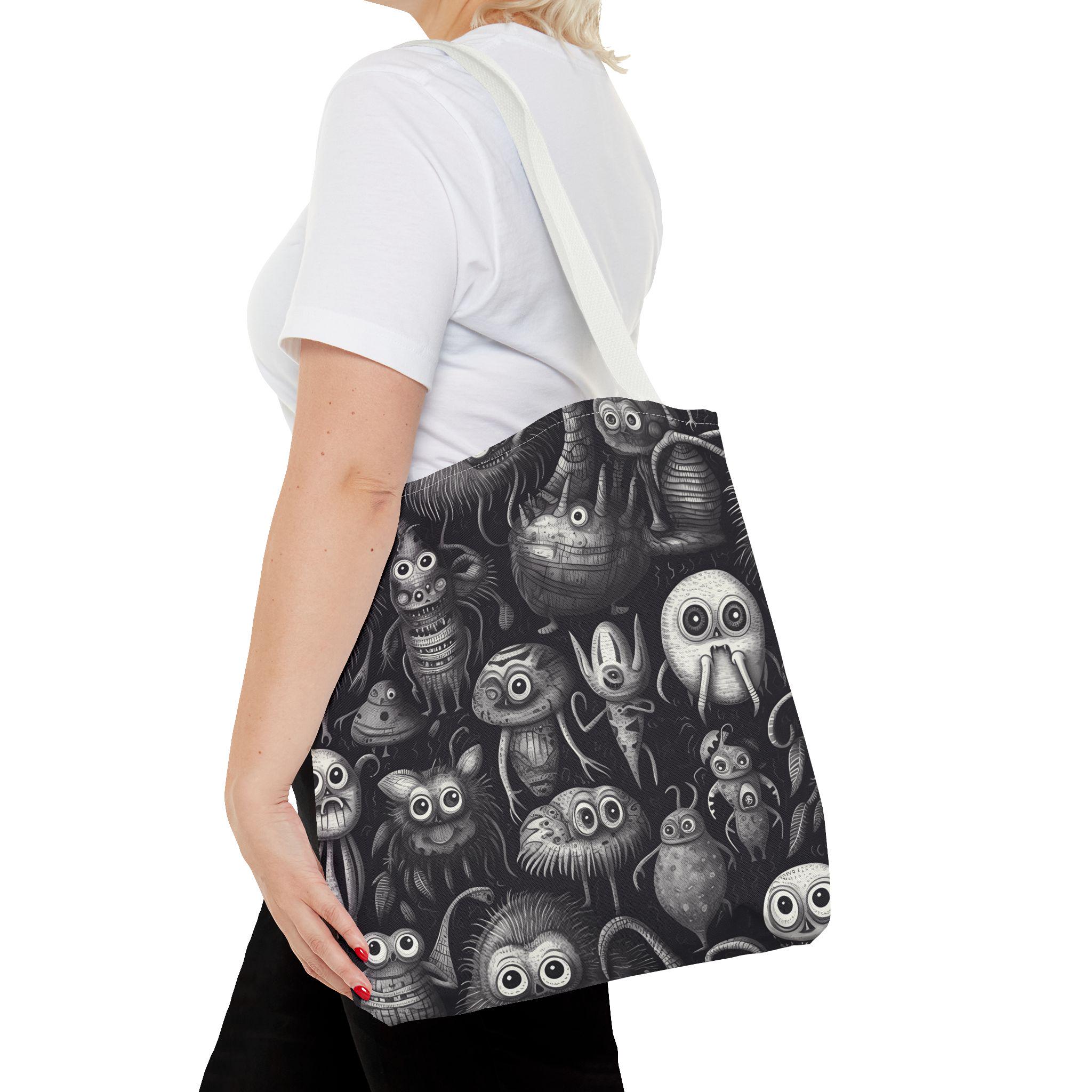Creepy Creature Fantasy Tote Bag, Eco-friendly Shopper, Stylish Grocery ...