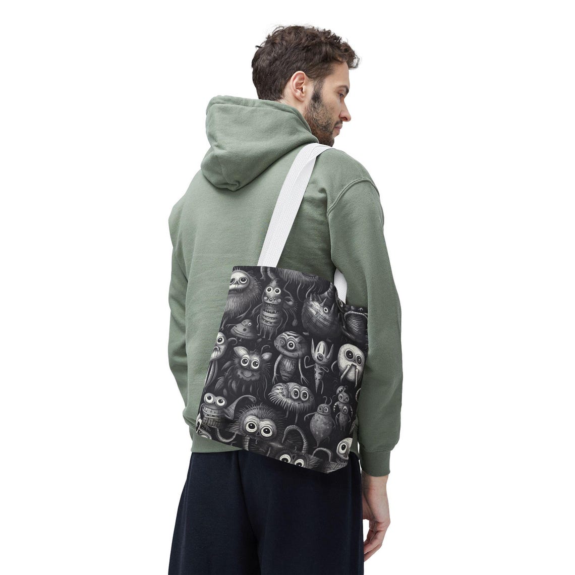 Creepy Creature Fantasy Tote Bag, Eco-friendly Shopper, Stylish Grocery ...