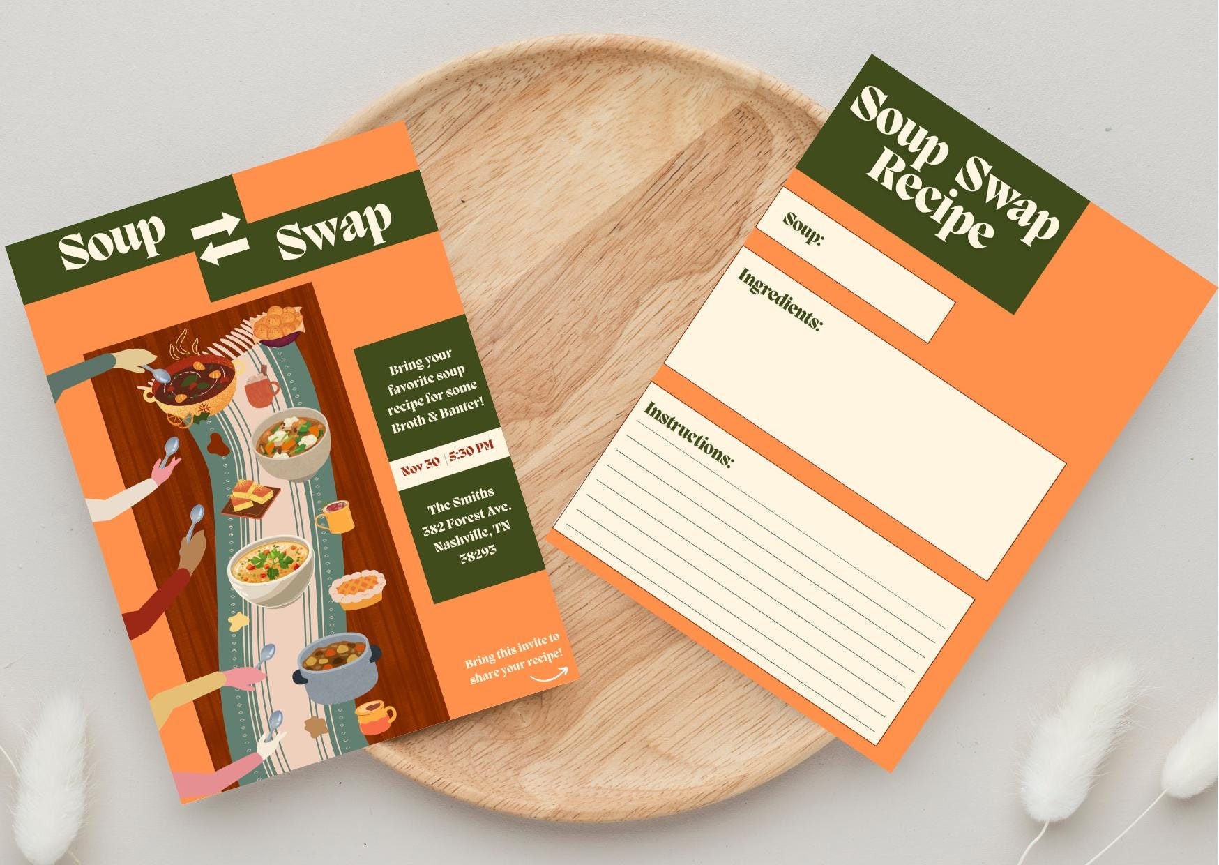 Soup Swap Invitation Template | Cozy Broth & Banter (digital Download ...