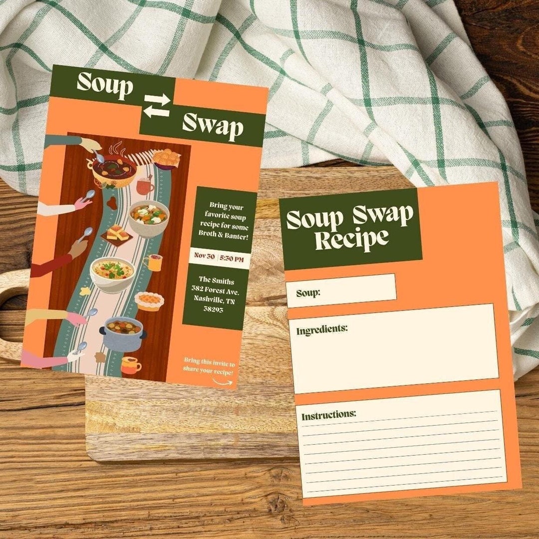 Editable Soup Party Invitation Template | Customizable Invite for Soup ...