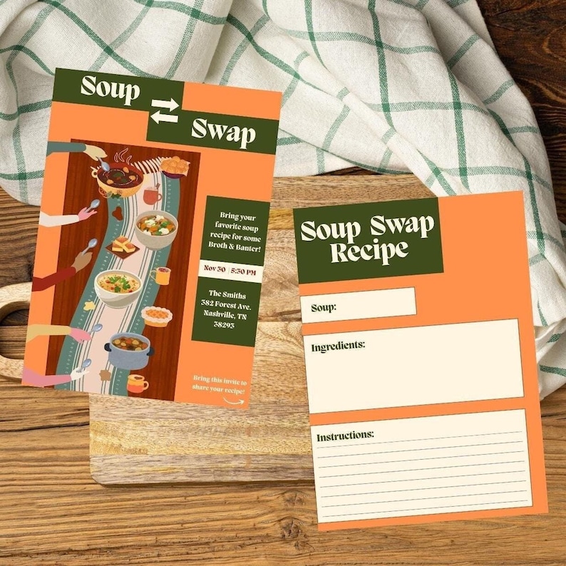 Editable Soup Party Invitation Template | Customizable Invite for Soup ...