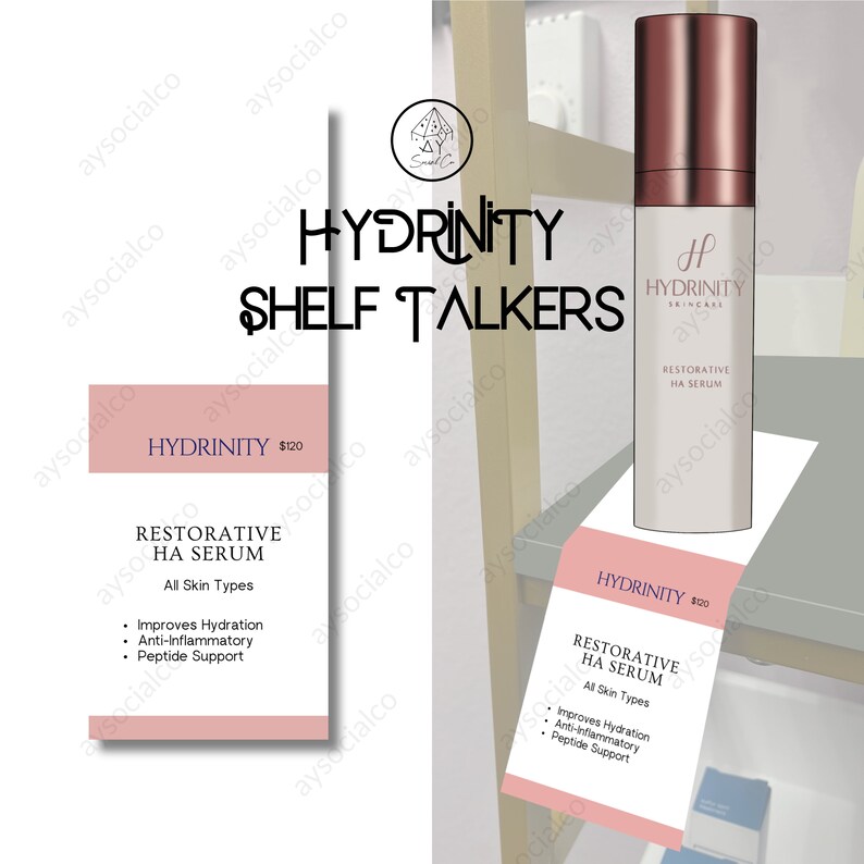 Hydrinity, Shelf Talker, Skincare Retail, Esthetician, Retail Display ...